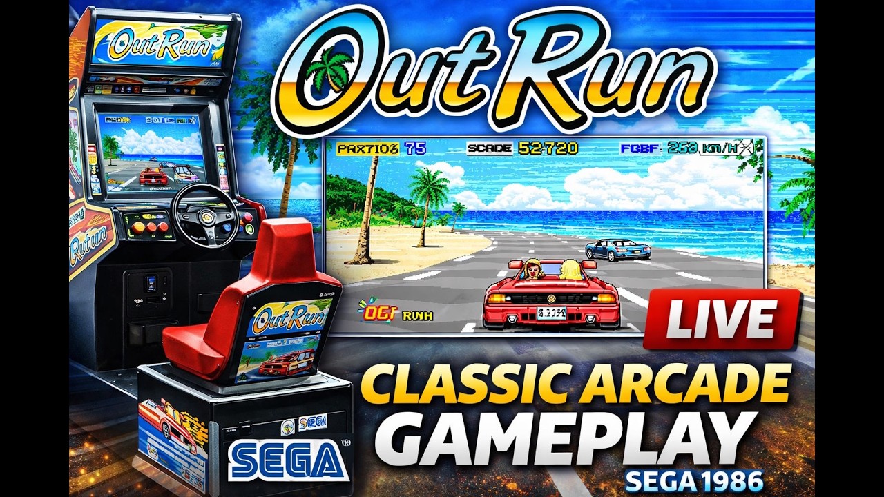 Out Run (1986) LIVE 🔥 SEGA Arcade Racing Classic | Full Retro Gameplay ...