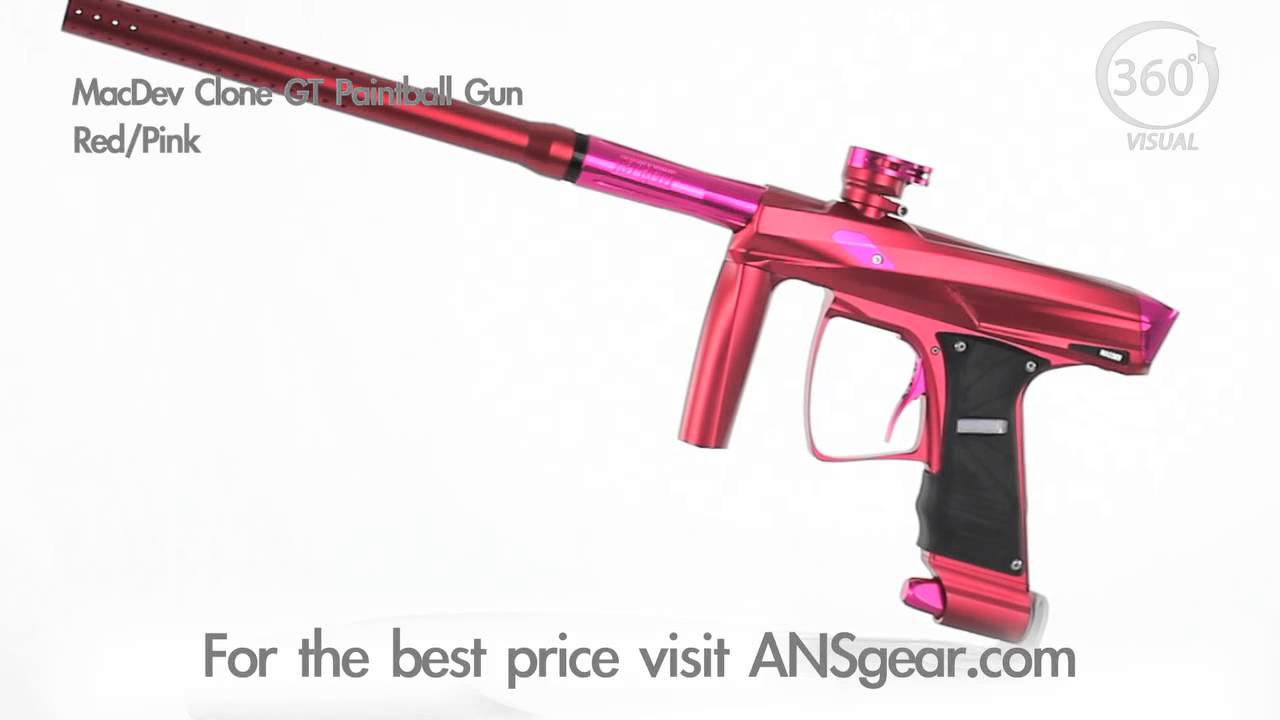 MacDev Clone GT Paintball Gun - Red/Pink - Visual 360 - YouTube