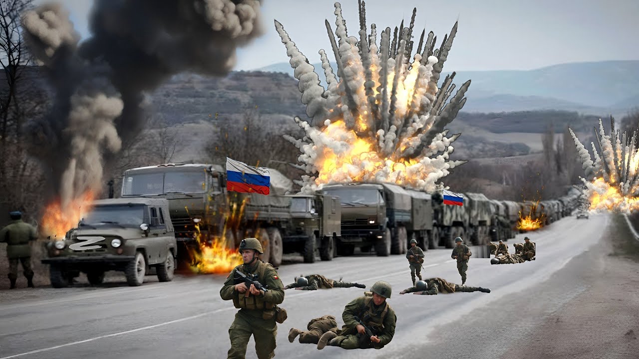 Russia's Panic Moment! 10,000-Ton Russian Ammunition Convoy Destroyed ...