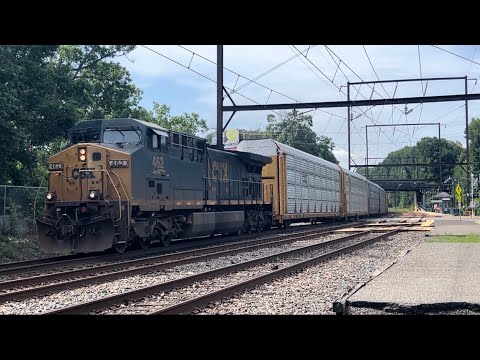 CSX auto train rolling through Woodbourne PA with a really nice horn and sun light. # csxtrains ...