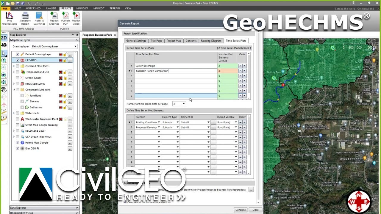 Generating Customized Output Reports using GeoHECHMS | CivilGEO - YouTube