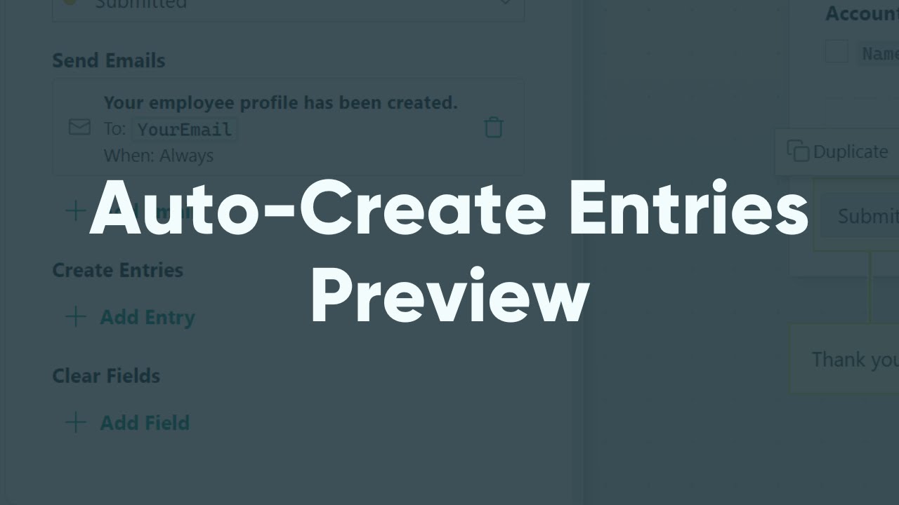 Auto-Create Entries Preview - YouTube
