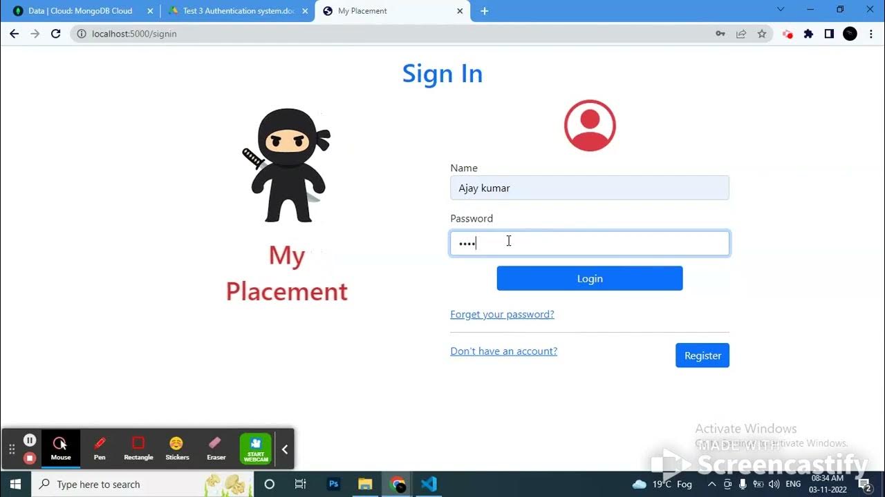 Nodejs Authentication Project Using Nodejs Mongoosepassport Ejs Youtube