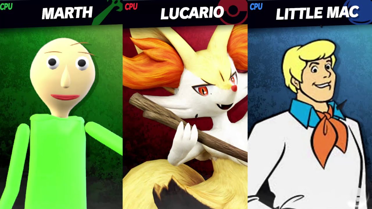 Baldi vs Braixen vs Fred (Nixediusly Request): Super Smash Bros ...