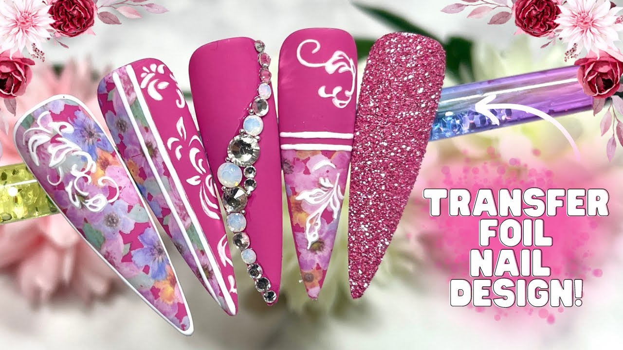 TRANSFER FOIL NAIL DESIGN | DETAILED NAIL ART TUTORIAL | SEMILAC - YouTube