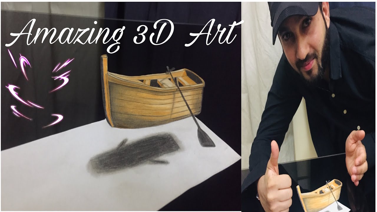Floating Boat 3D Pencil Drawing🛶രസകരമായ ഒരു ചിത്രം - YouTube