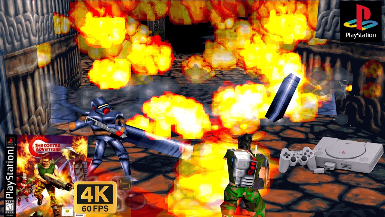 C: The Contra Adventure (1998) Sony PlayStation (PS1) Gameplay in HD～4K ...