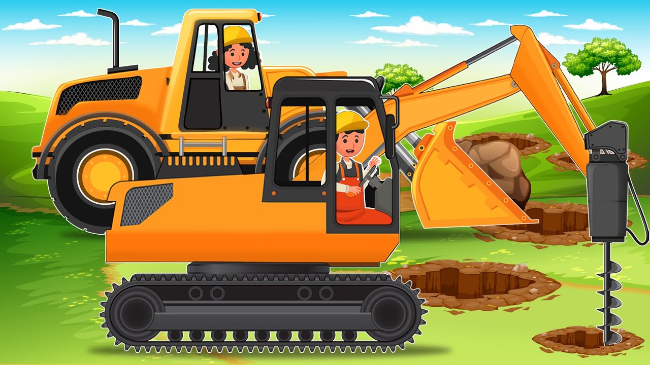 Transport and Railroad Track Repair - Excavator, Hydraulic Hammer ...