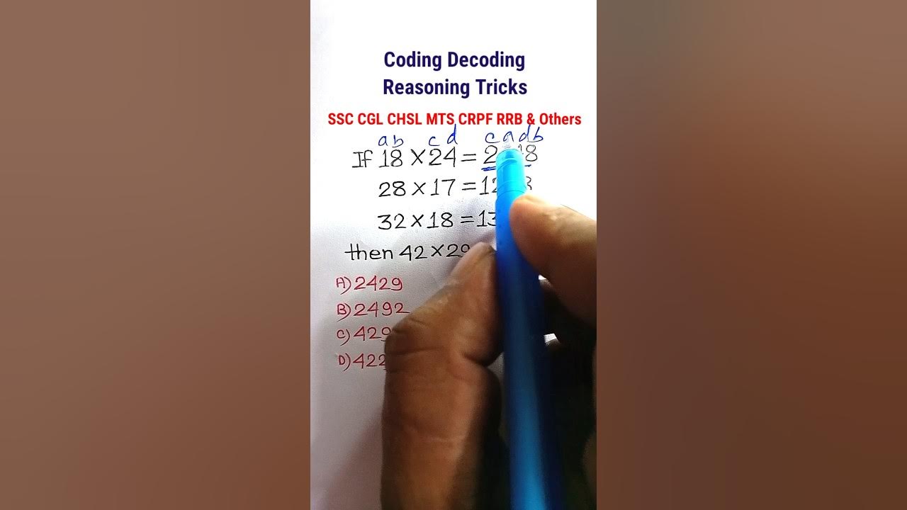 Coding Decoding Coding Decoding Reasoning Tricks Reasoning For Ssc Gd Chsl Mts Wbpsc Shorts