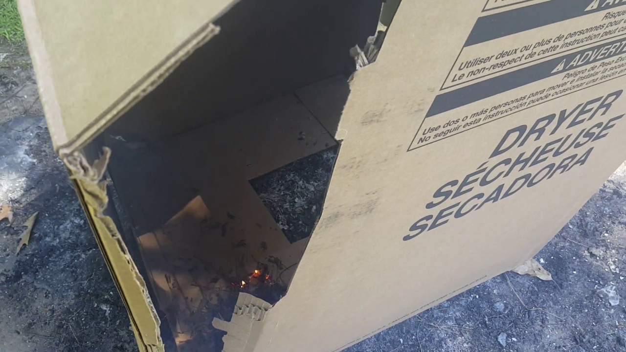 Burning Stuff 601: Cardboard Box (Dryer) - YouTube