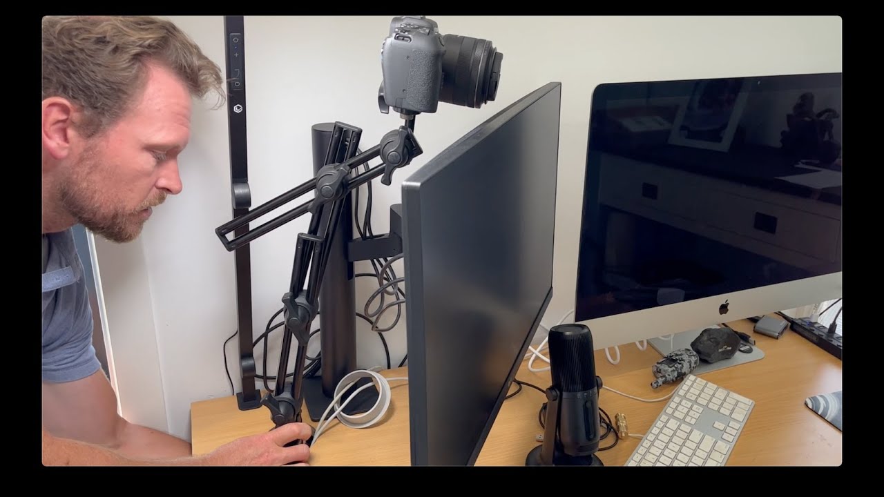 Neat trick to fit an Impact articulated arm camera mount to a computer ...