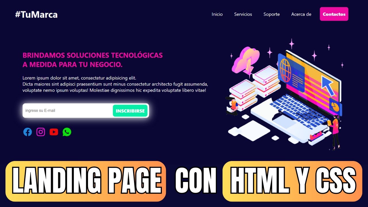 LANDING PAGE en html y css - YouTube