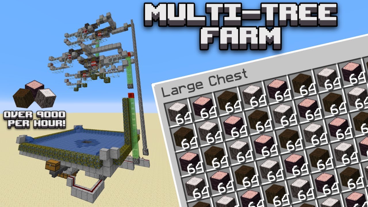 How To Build A Pale Oak and Dark Oak Tree Farm! 9,000 Logs per Hour ...