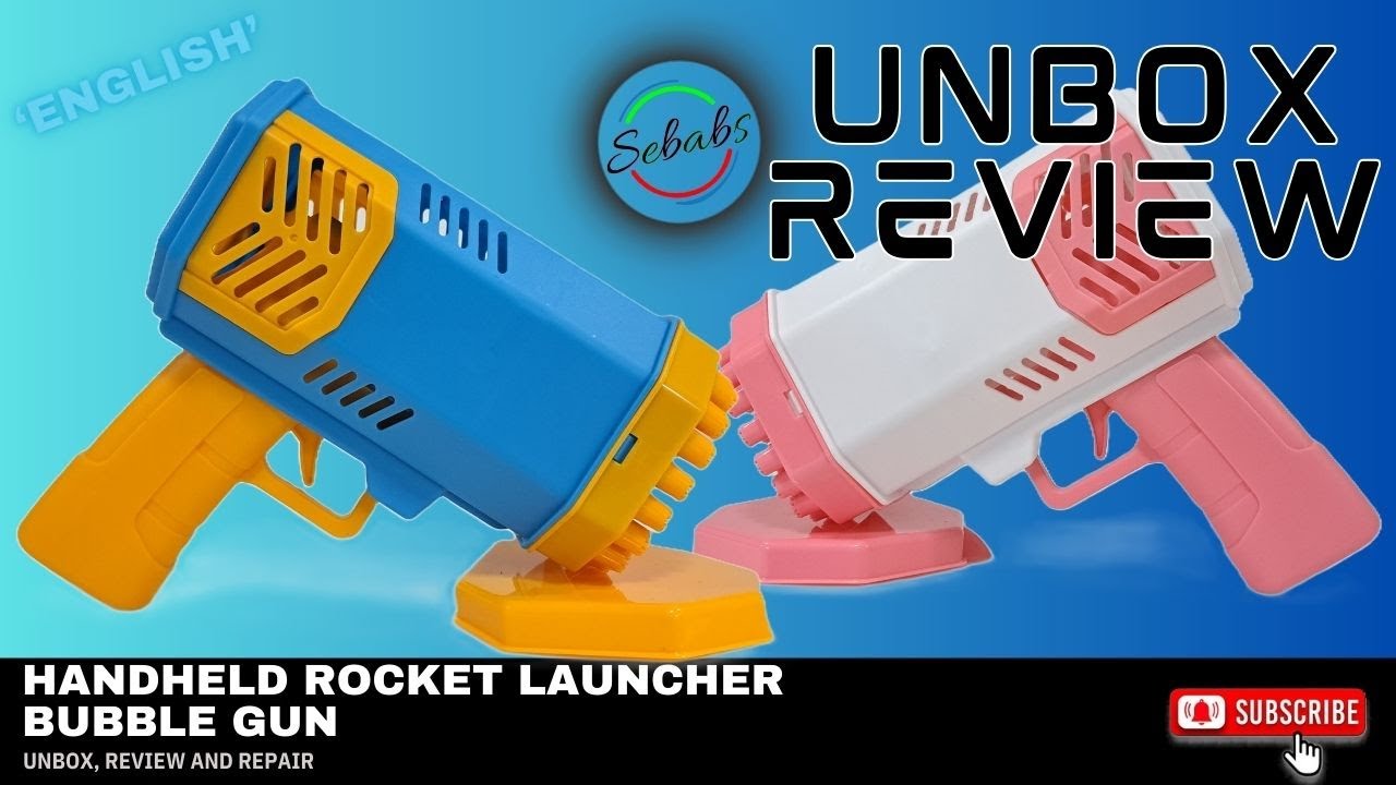 Handheld Rocket Launcher Bubble Gun LED Light Bubble Maker Blaster ...