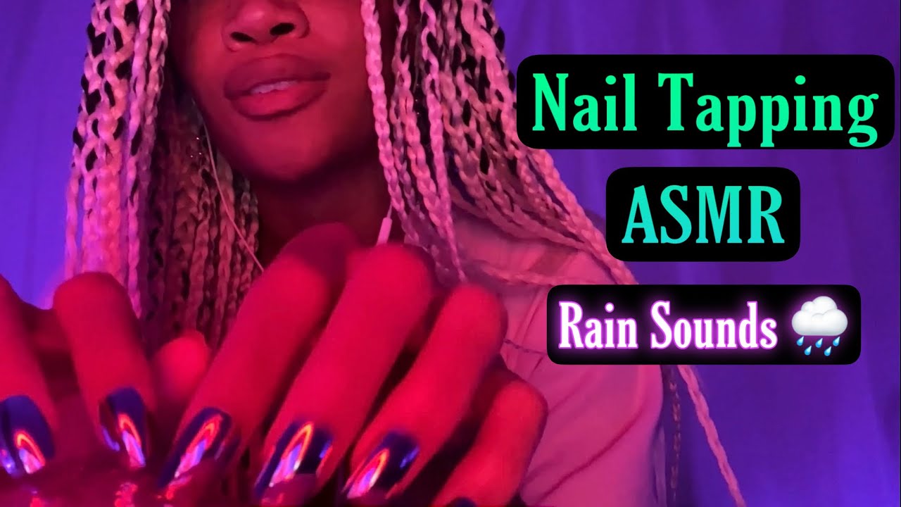ASMR | Nail Tapping | Rain Sounds | Chrome Nails - YouTube