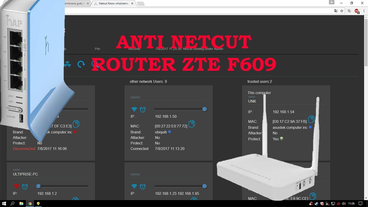 Mengamankan Serangan Netcut dengan Router Zte F609 - YouTube