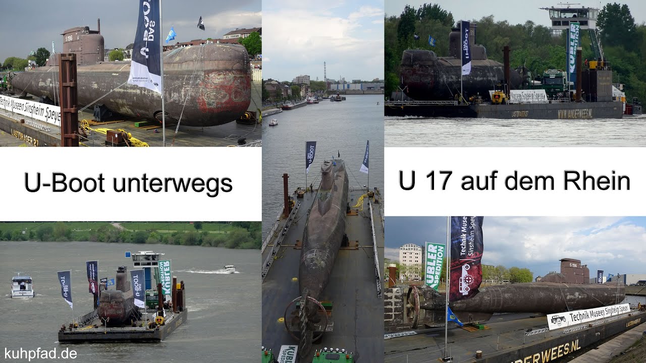 U-Boot U17 auf dem Rhein - YouTube