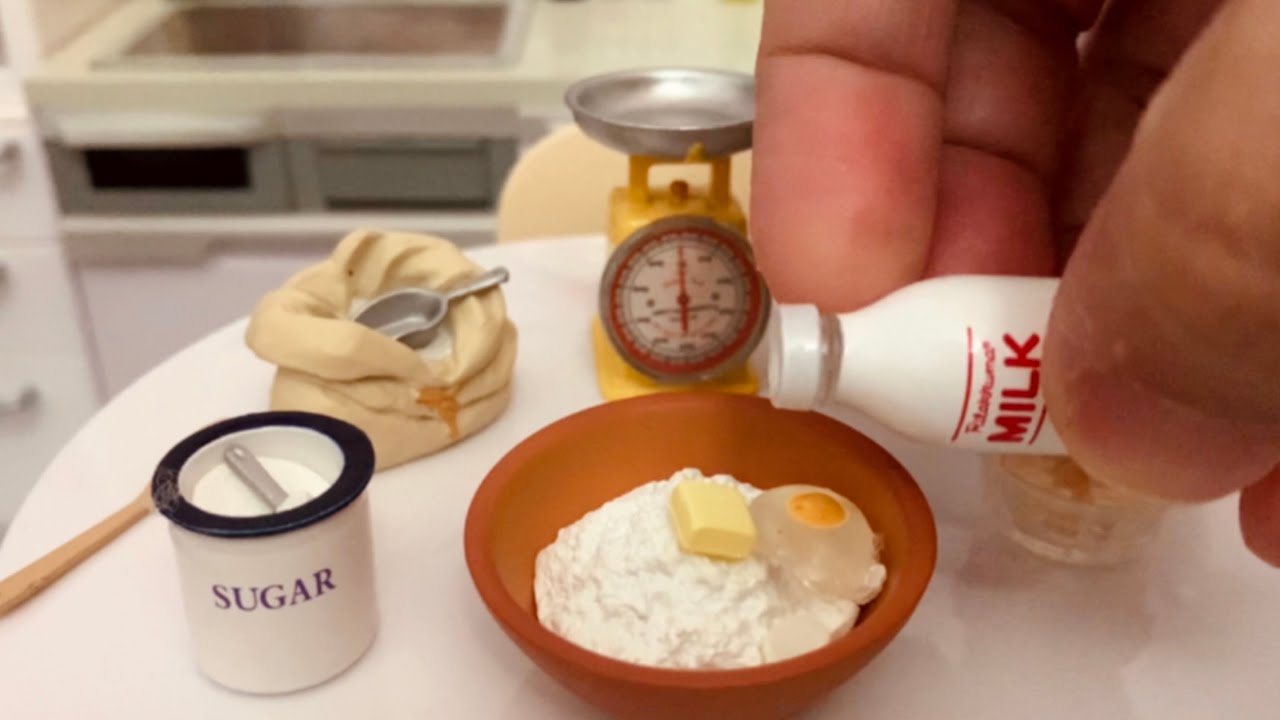 Homemade Miniature chocolate bread with cream | Mini Kitchen toy ...