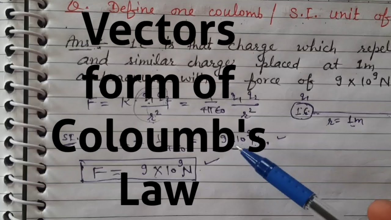 Vector form of Coulomb's Law in terms of their position vectors. 12th ...