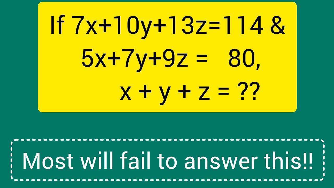SAT Question / Simultaneous Linear Equations with 3 Variables and 2 ...