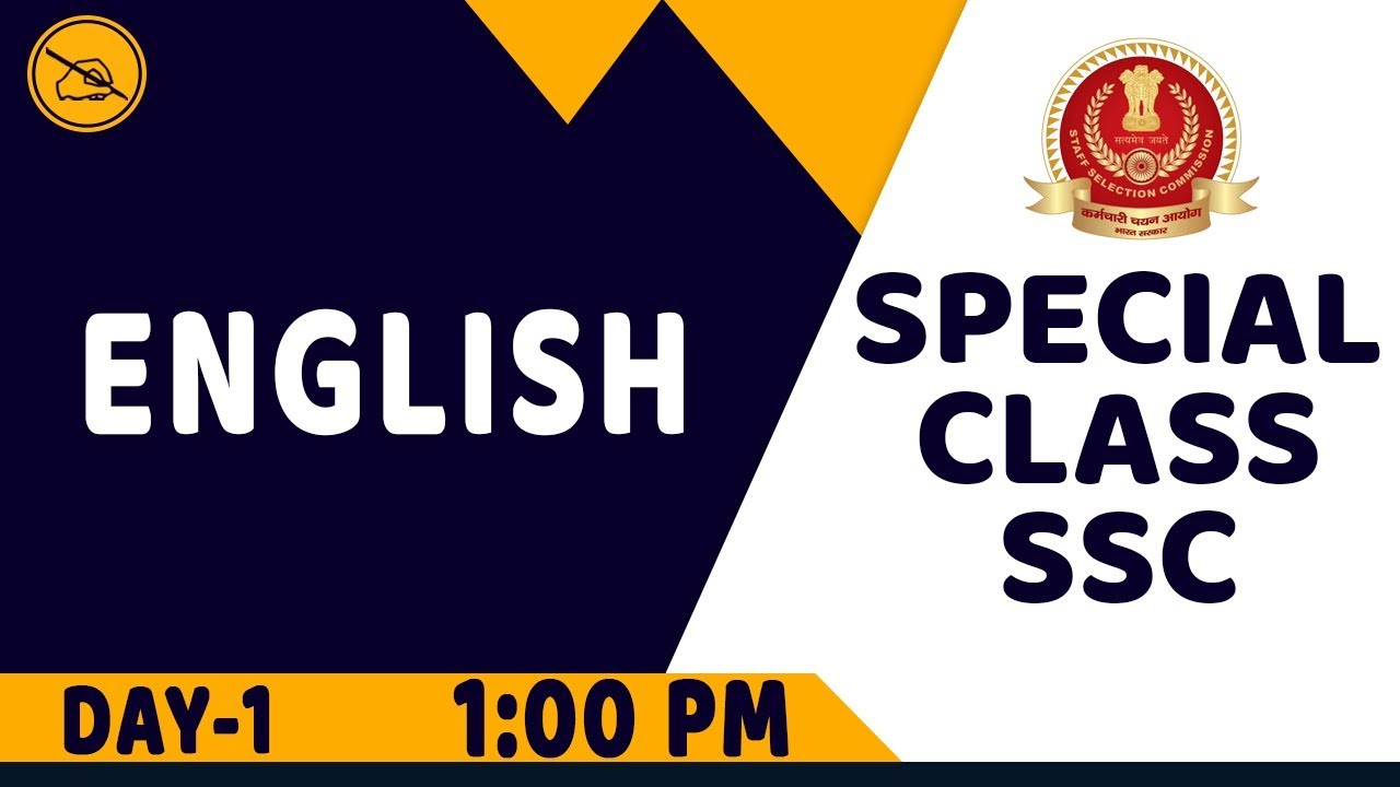 ENGLISH | SPECIAL SSC CLASS | DAY - 1 - YouTube