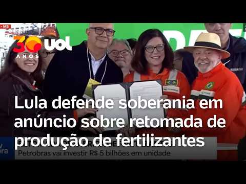 Lula defende soberania ao lado de Simone Tebet, em anúncio de retomada de produção de fertilizantes
