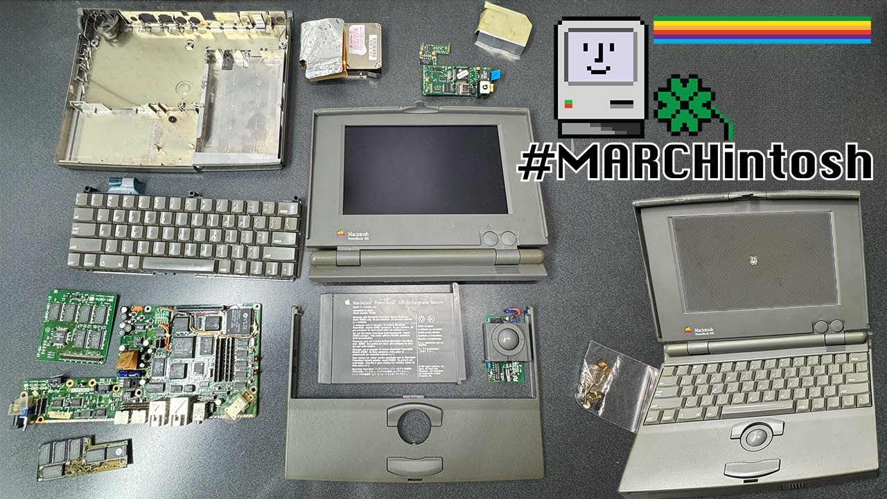 Apple's First Laptop: Reviving A PowerBook 100 - #MARCHintosh - YouTube