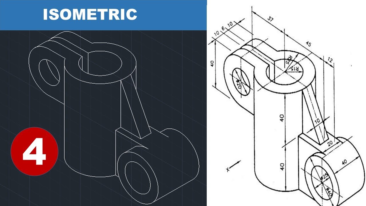 ISOMETRIC IN AUTOCAD #4 - YouTube