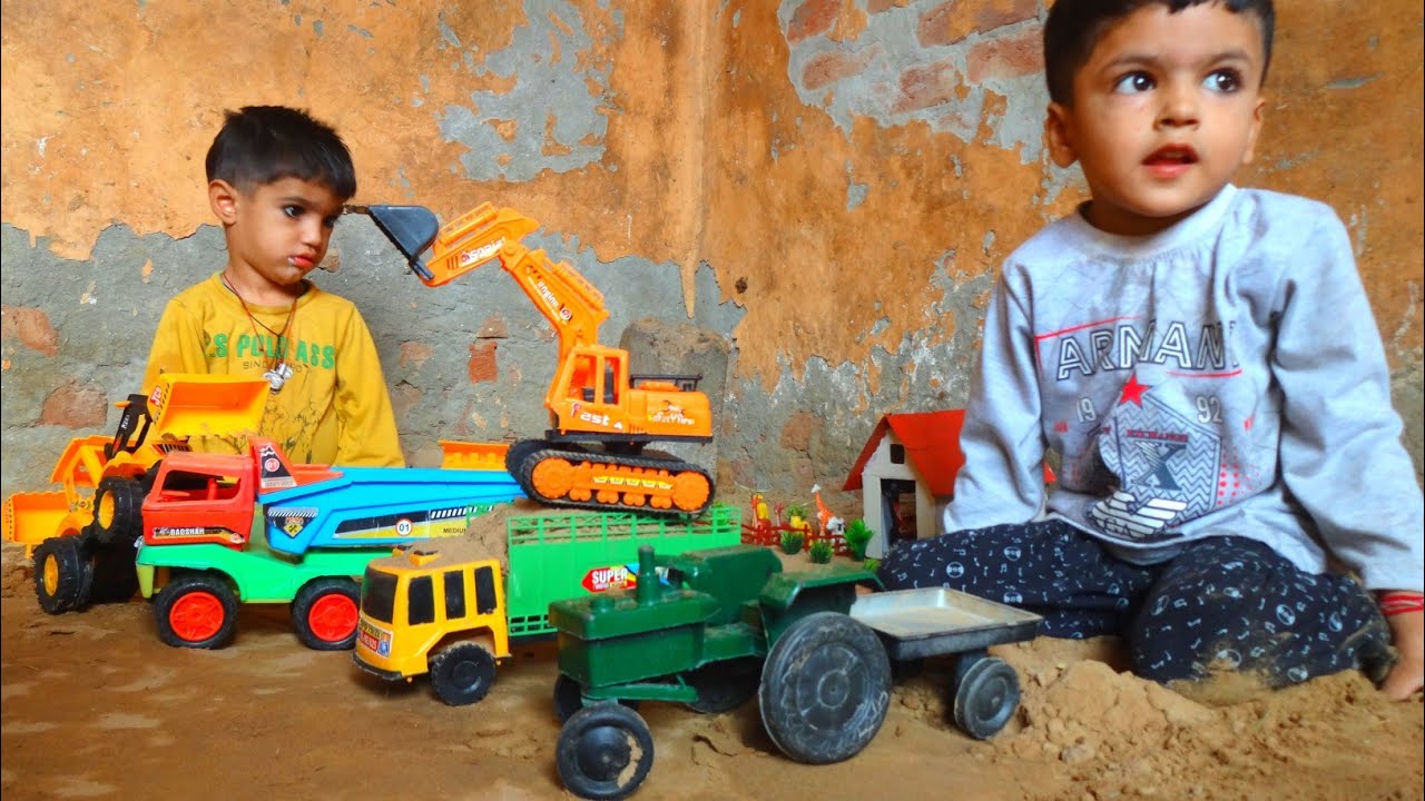 gadi wala cartoons || truck jcb toys video || toy cartoon truck jcb bus ...