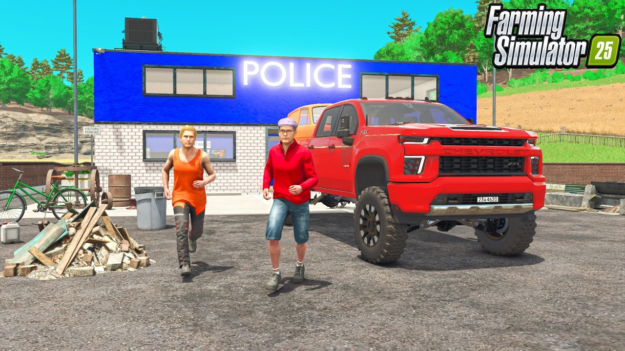 WE BROKE CAMERON OUT OF JAIL... (POLICE HOLDING) Farming Sim 25 - YouTube