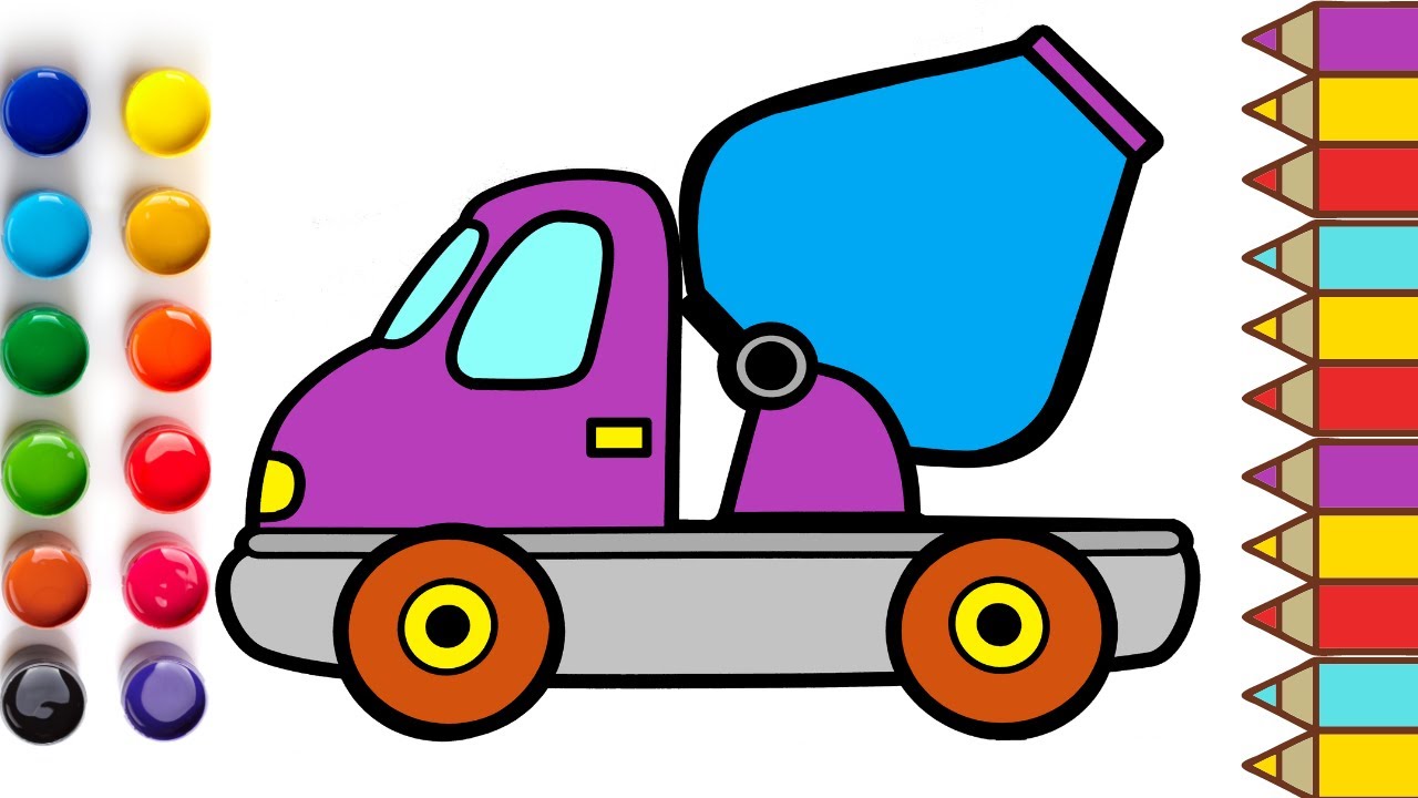 Drawing Concrete Truck For Children How To Draw Mixer Truck For Kids drawing-concrete-truck-for-children-how-to-draw-mixer-truck-for-kids