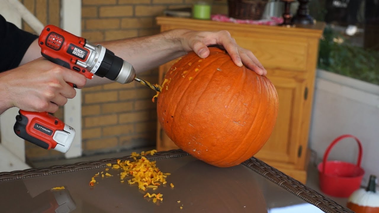 Pumpkin Carving With A Power Drill YouTube Pumpkin Carving With A Power Drill YouTube
