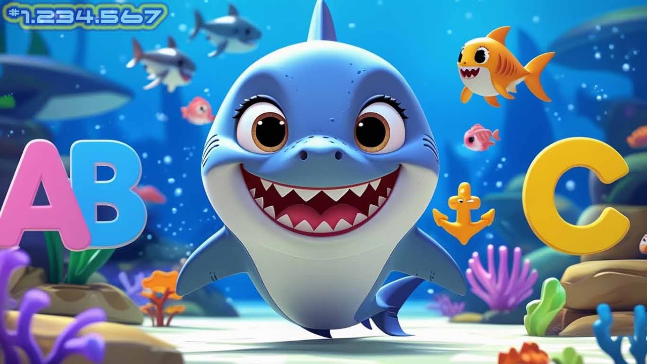 Baby Shark Learns Alphabet ABC | ABCD Song | Nursery Rhymes | Phonics ...