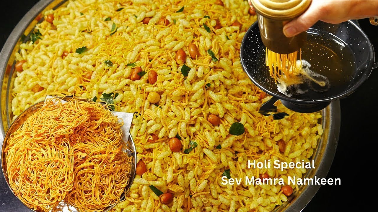 Homemade Farsan Sev Murmura Dry Nashta | Murmurat Chivda | Sev Mamra ...