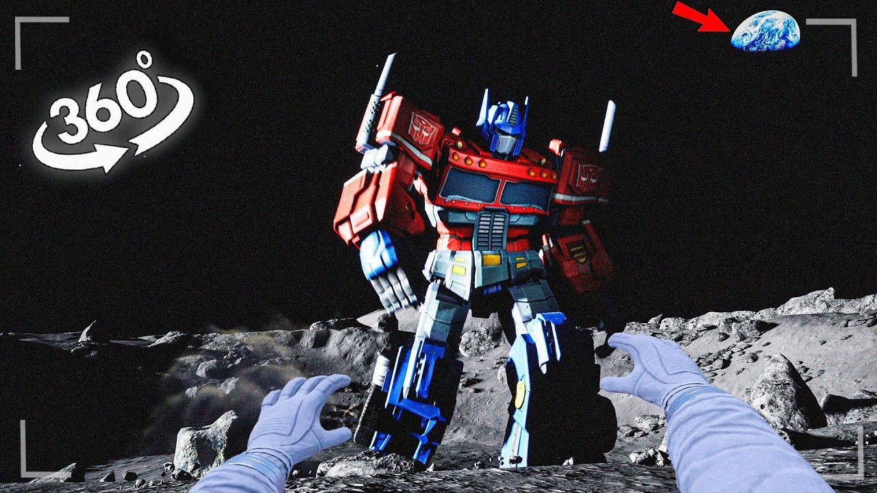 VR 360° NASA shot Optimus Prime on the Moon in Real Life! - YouTube