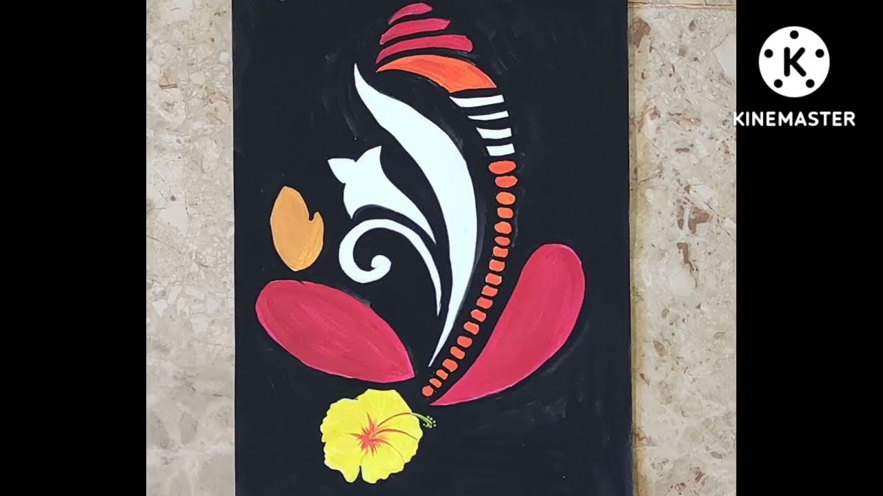 Ganpati Bappa abstract Painting With Water colour|| Ganpati Bappa ...