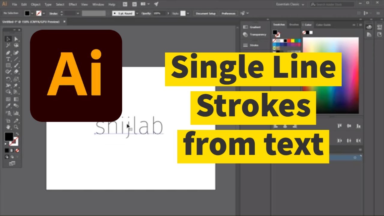How To Create Single Line Strokes From Text In Illustrator YouTube How To Create Single Line Strokes From Text In Illustrator YouTube