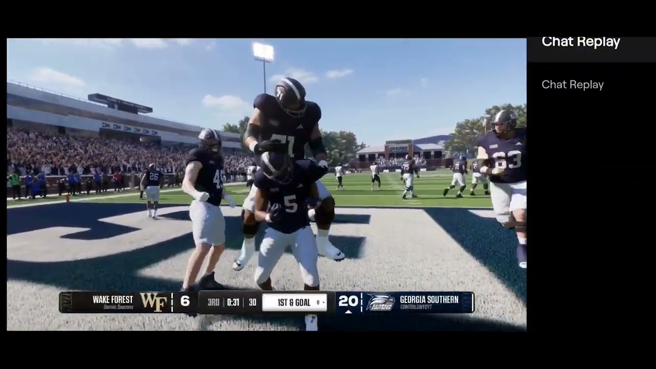 College Football 25 Ultimate Team Gameplay Georgia Southern vs. Wake ...