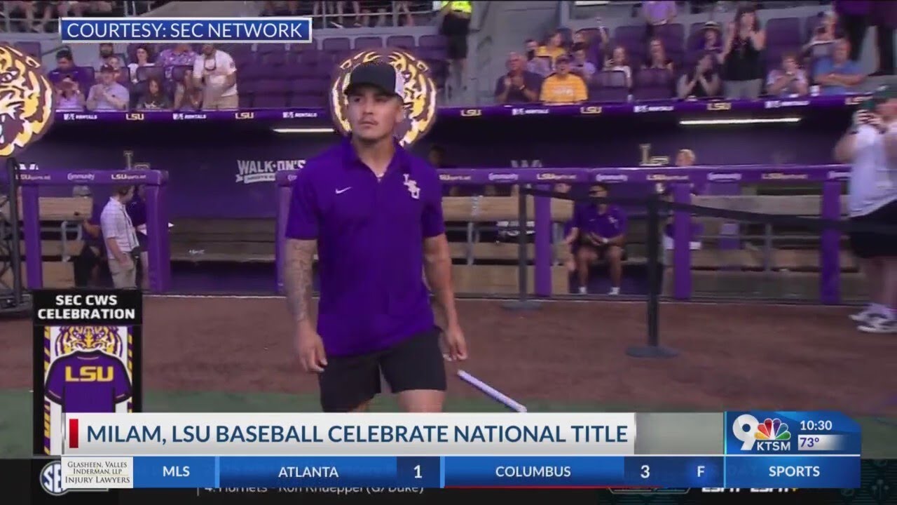 Steven Milam, LSU baseball celebrate national title - YouTube