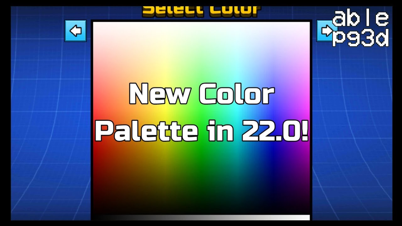 [PG3D] New Color Palette in 22.0! - YouTube