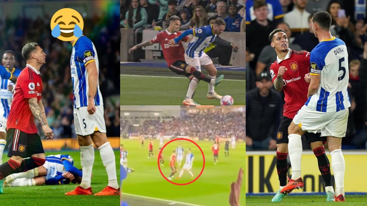 😠 Antony and Lewis Dunk FIGHT after Antony kicked Mac Allister during ...