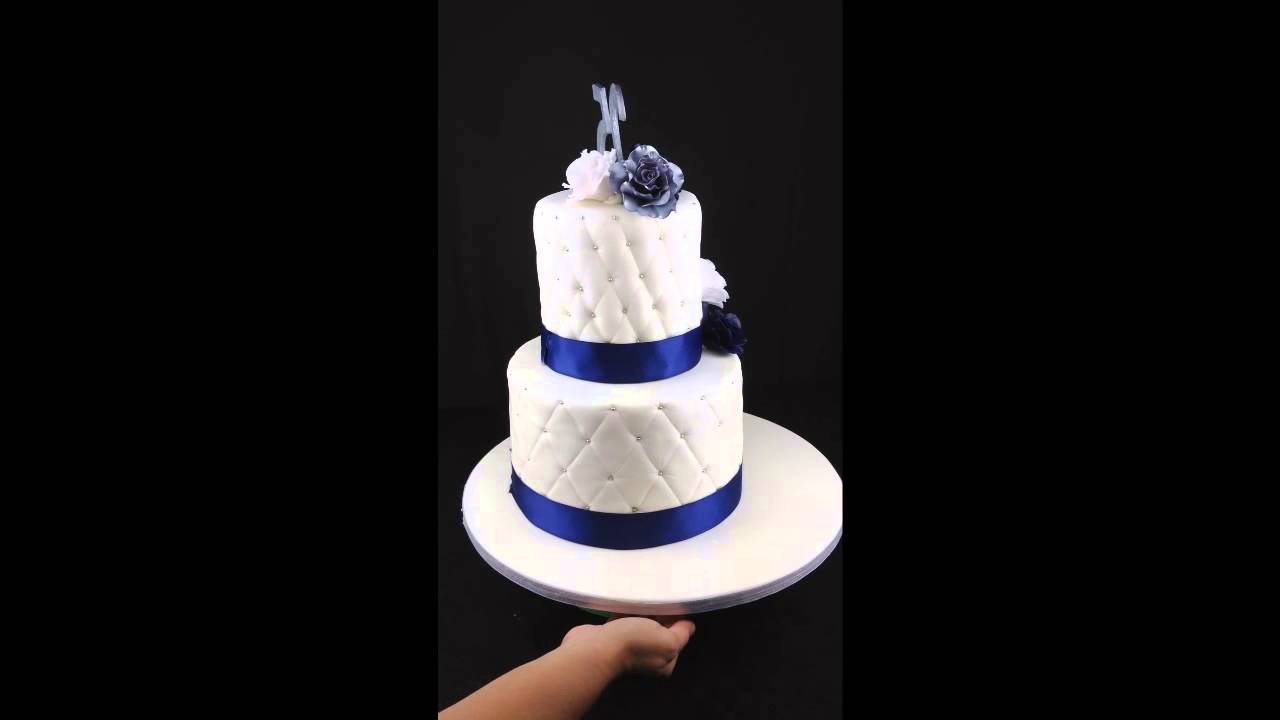 Navy Blue 25th Anniversary Cakes by Aneshly Cakes. - YouTube