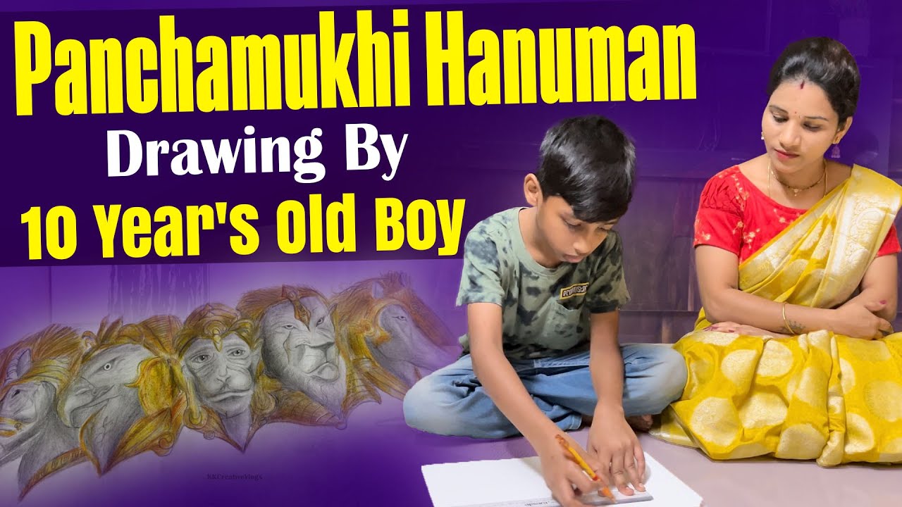 Panchamukhi Hanuman Drawing😱 | Step by Step Drawing full Tutorial ...