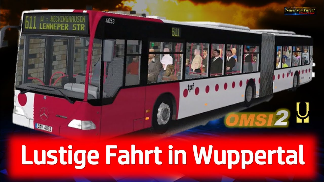 Lustige Busfahrt in Wuppertal auf der Linie 611 mit dem Citaro TPF ...