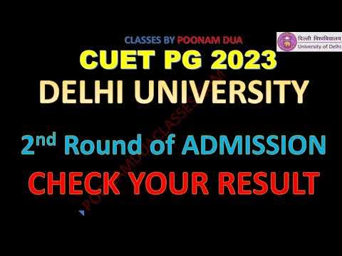 DU Cut off merit list PG Second 2nd Round cuet 2023 DELHI UNIVERSITY ...