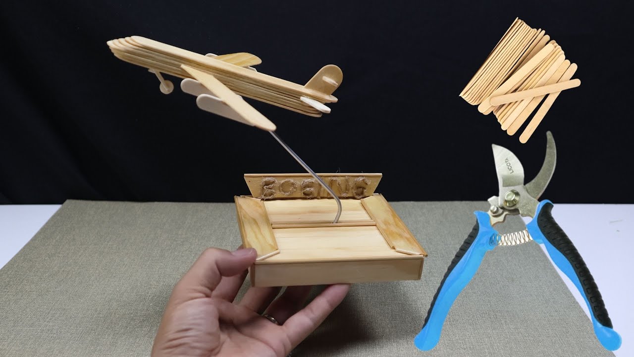Making model airplane from wooden sticks | DIY Model - YouTube