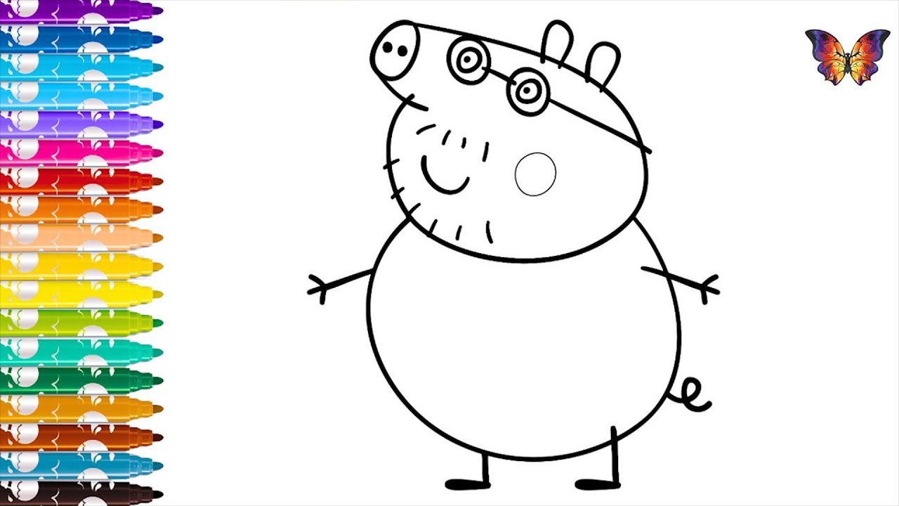 How to draw cartoon characters, peppa pig - Drawing tutorials for kids ...