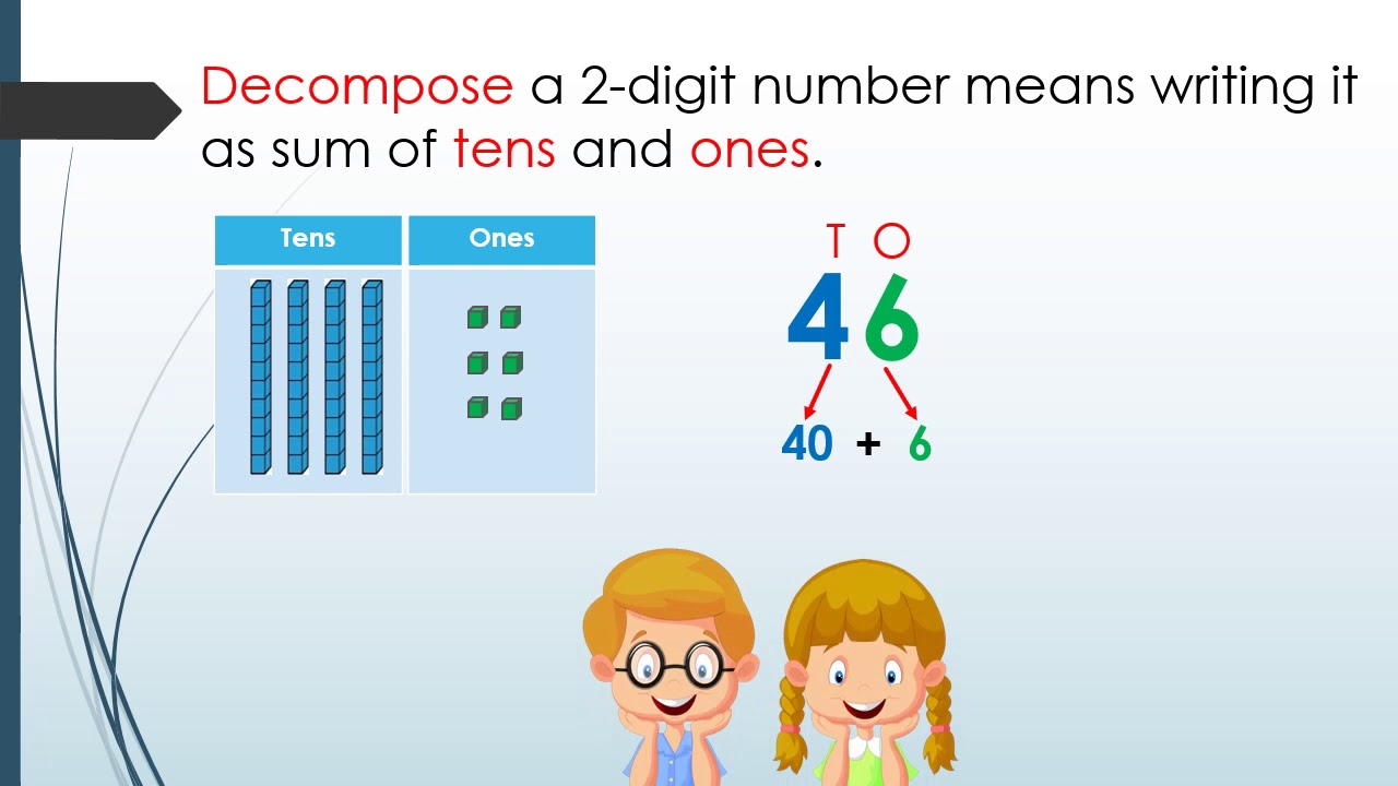 4 3 Decomposing a 2 digit number - YouTube
