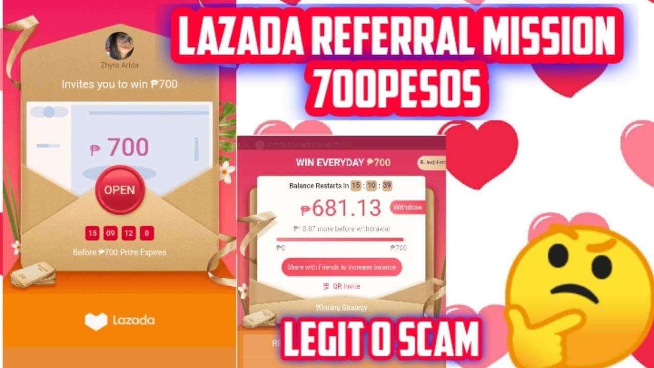 Earn 700 PESOS free in LAZADA! Referral Mission free! - YouTube