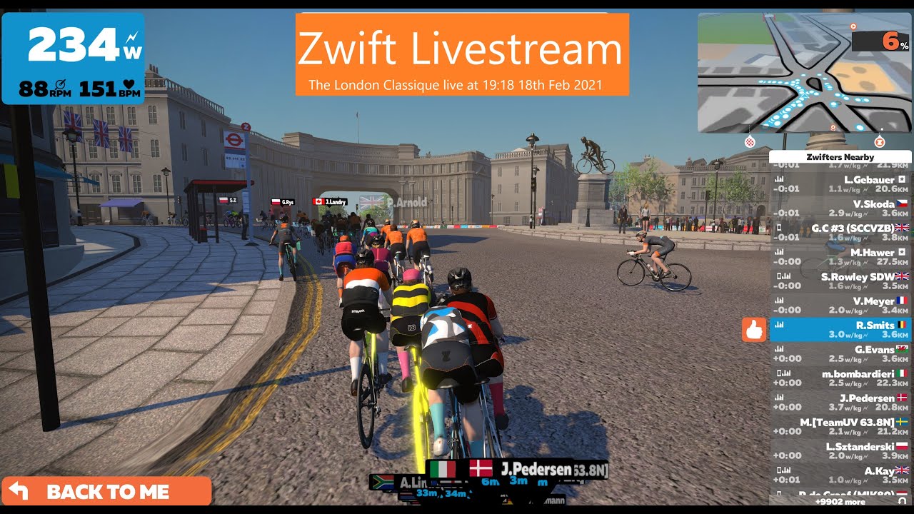 Zwift Livestream London Classique - YouTube